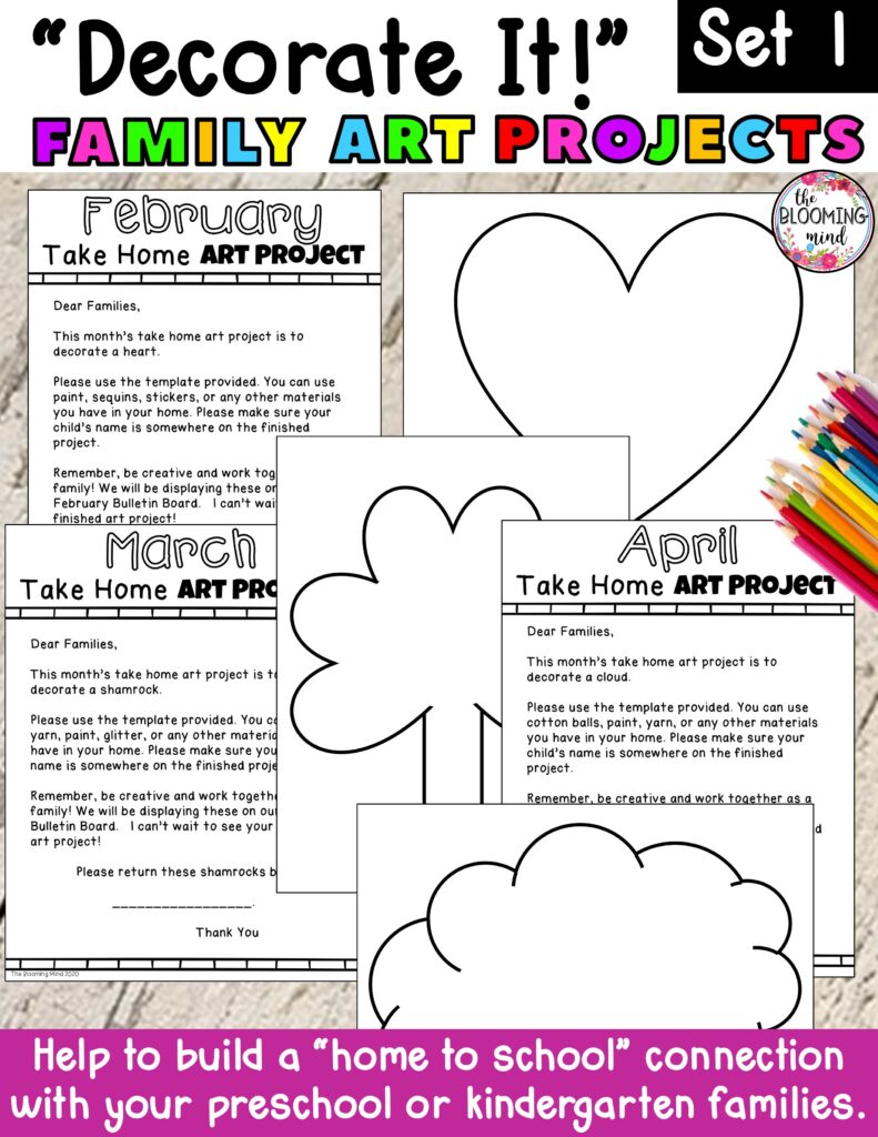 Monthly Take Home Art Projects for Preschool or Kindergarten | Made By ...