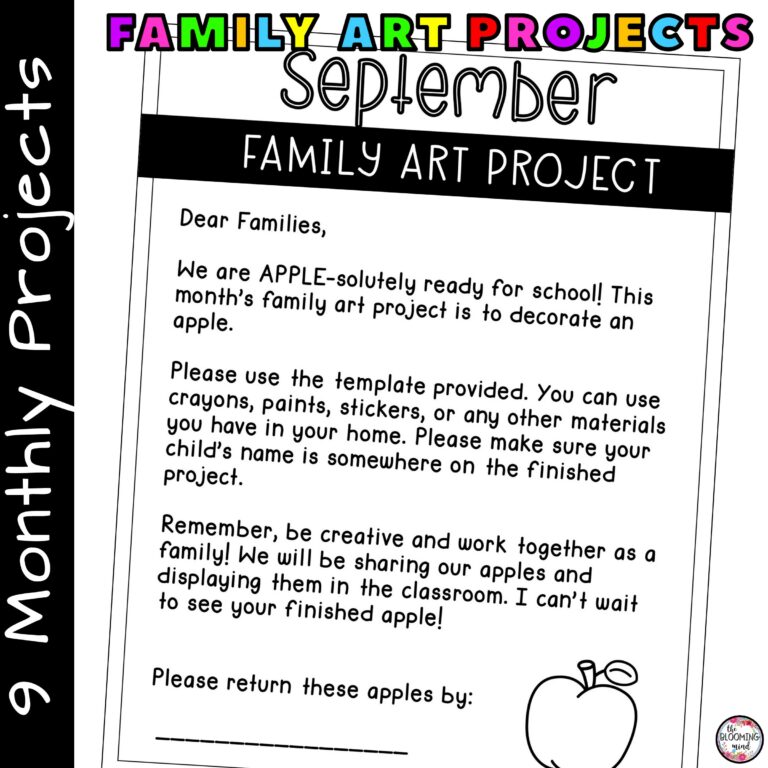 Monthly Take Home Art Projects for Preschool or Kindergarten | Made By ...
