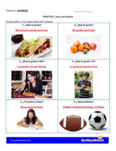 Expressing Likes and Dislikes Mini Lesson Plan and Videos (Lección ...