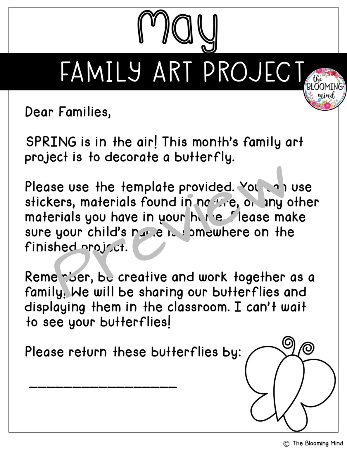 Monthly Take Home Art Projects for Preschool or Kindergarten | Made By ...