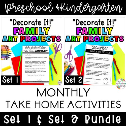 Monthly Take Home Art Projects Bundle for Preschool or Kindergarten ...