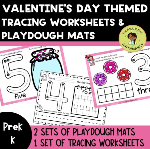 Valentine's Day Themed Numbers 1-10 Printable Tracing Worksheets ...