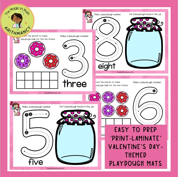 Valentine's Day Themed Numbers 1-10 Printable Tracing Worksheets ...