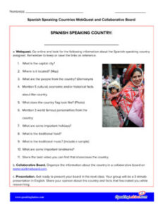 Spanish Speaking Countries Mini Lesson Plan for Spanish 1 (Lección ...