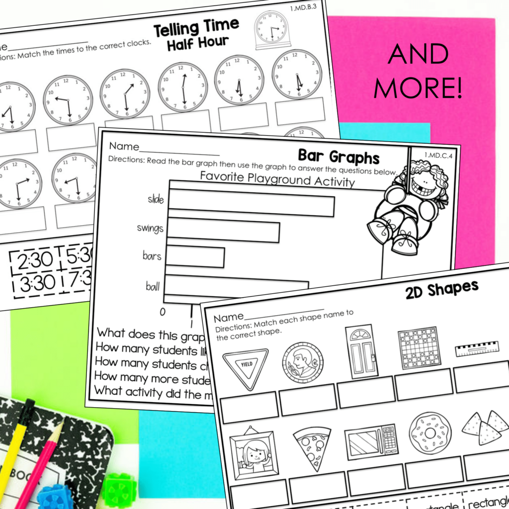 First Grade Math Worksheets SET 2 - First Grade Math Assessments | Made ...