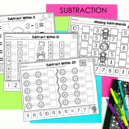 First Grade Math Worksheets SET 2 - First Grade Math Assessments | Made ...