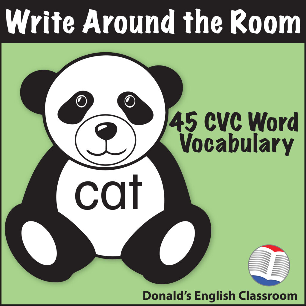 CVC Word Write Around the Room Panda Pack ESL ELL Newcomer Activity ...