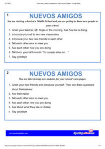 FREE Preliminary Lessons Final Assessment Task Cards for Spanish 1 ...