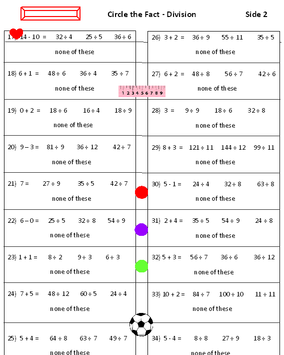 Circle the Fact Division (Over 100 Facts to Solve) | Made By Teachers