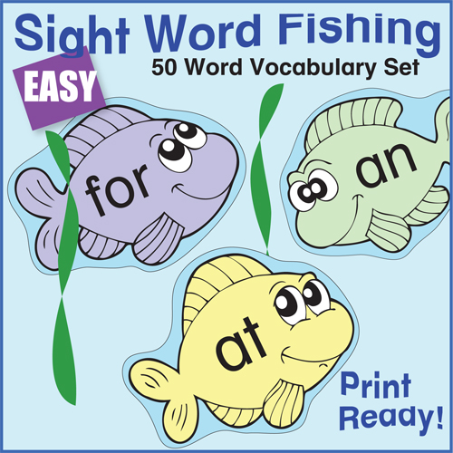 Easy Sight Word Fishing ESL ELL Newcomer Game | Made By Teachers