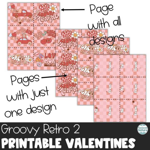 Groovy Retro Printable Valentines for Students 2 | Made By Teachers