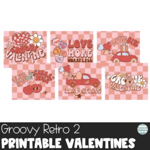 Groovy Retro Printable Valentines for Students 2 | Made By Teachers