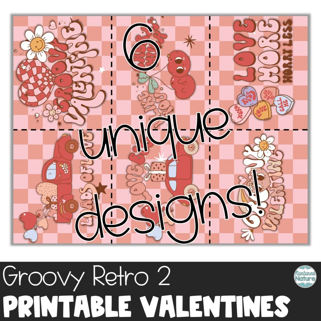 Groovy Retro Printable Valentines for Students 2 | Made By Teachers