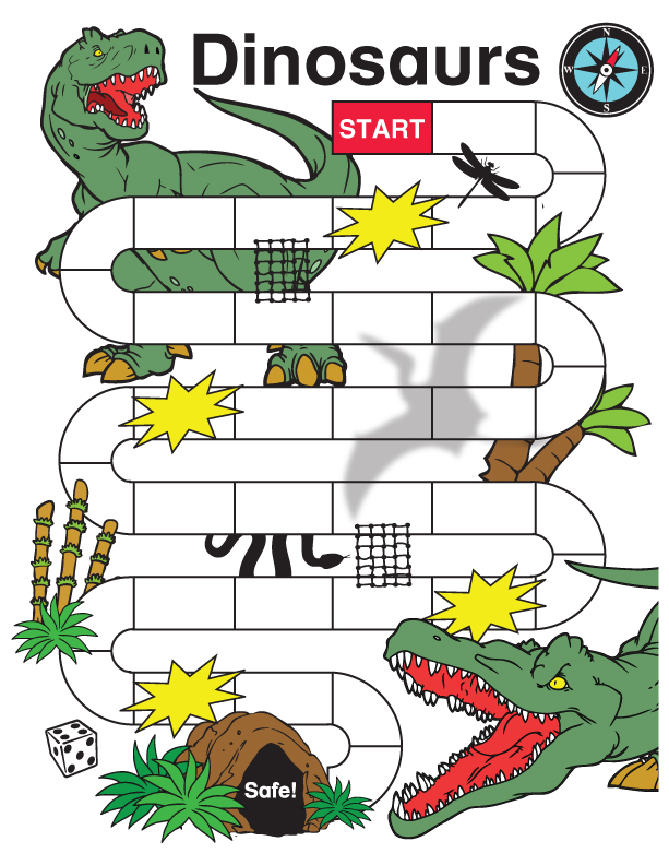 Dinosaur Blank Game Boards ESL ELL Newcomer | Made By Teachers
