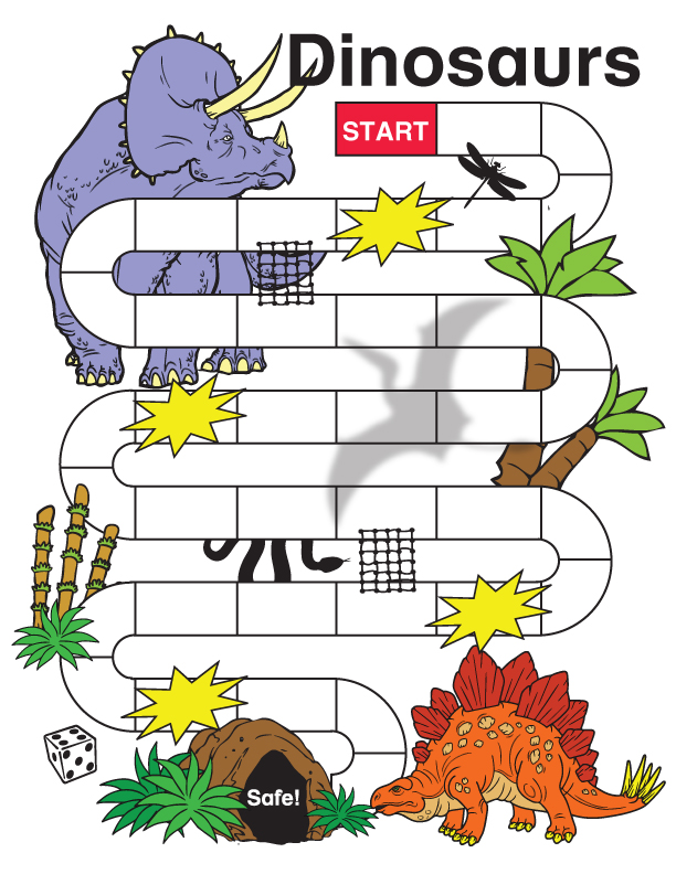 Dinosaur Blank Game Boards ESL ELL Newcomer | Made By Teachers