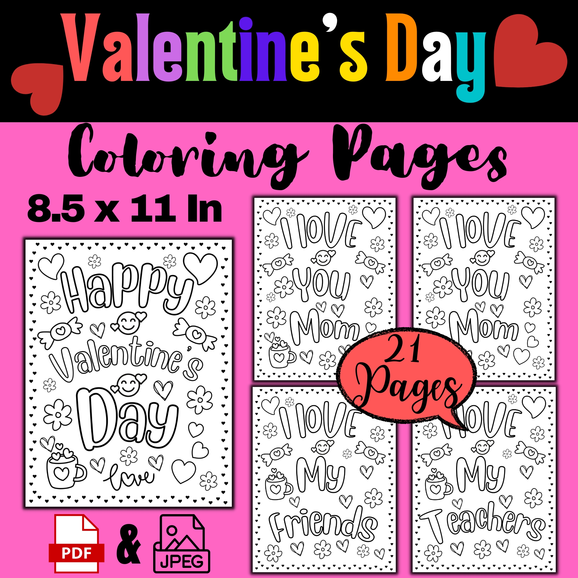 Valentine's Day Coloring Pages | February Coloring Book | February ...