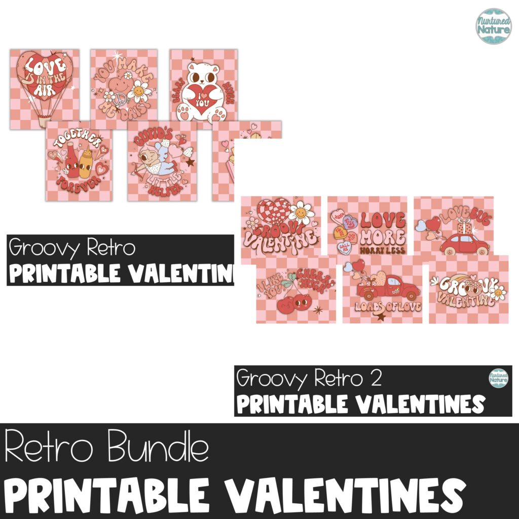 Groovy Retro Printable Valentines for Students Bundle | Made By Teachers