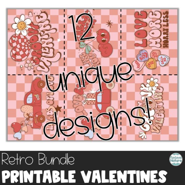 Groovy Retro Printable Valentines for Students Bundle | Made By Teachers