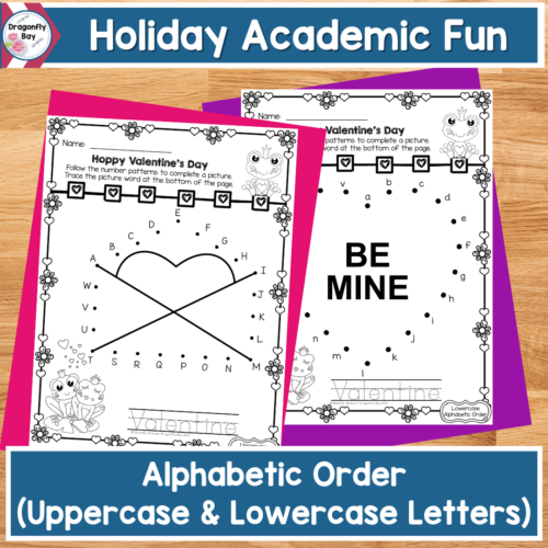 Valentines Day Dot to Dot by 1s Skip Count by 2s 5s 10s and Alphabetic ...