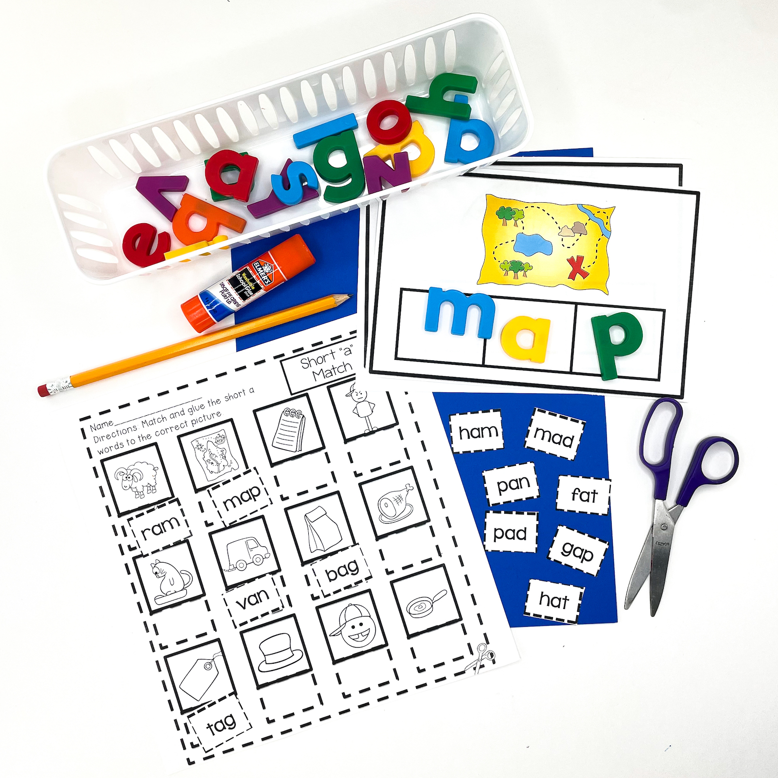 Elkonin Sound Boxes - Short Vowels CVC - Blending Segmenting -Word Work ...