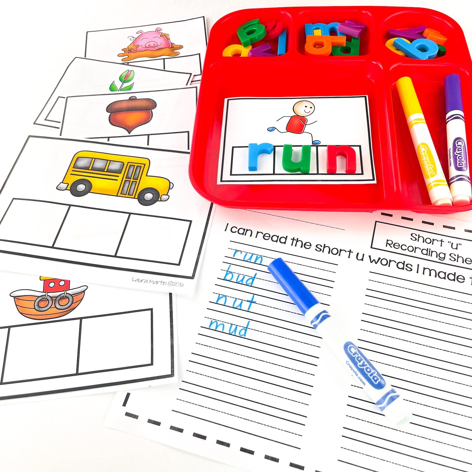 Elkonin Sound Boxes - Short Vowels CVC - Blending Segmenting -Word Work ...