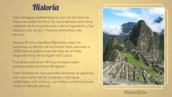 Machu Picchu - Perú - Cultural Presentation & Activities (Spanish ...