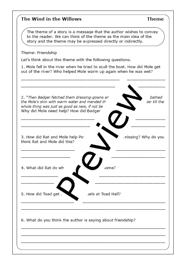 Kenneth Grahame "The Wind in the Willows" worksheets | Made By Teachers