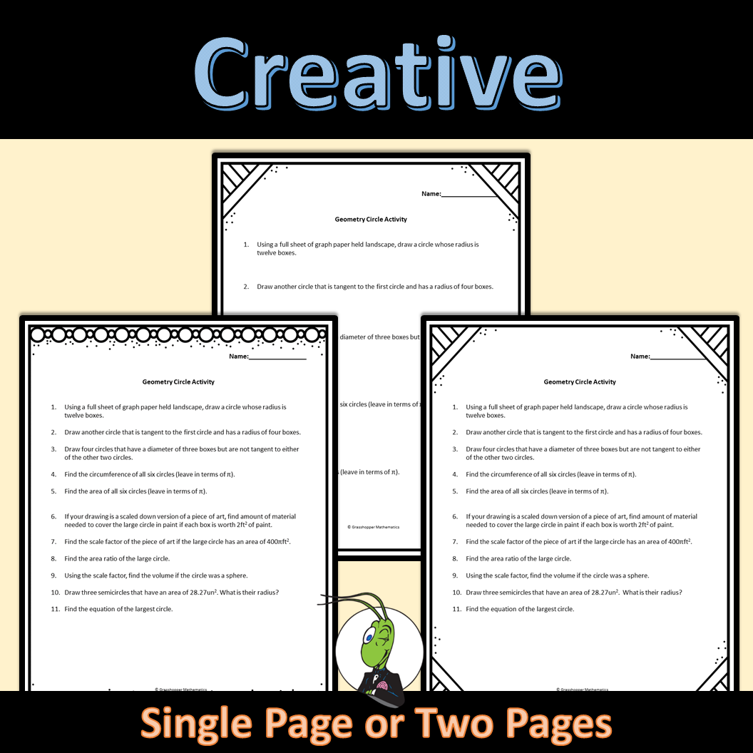 Circles Graphing Activity | Algebra | Geometry | Pi Day Application ...
