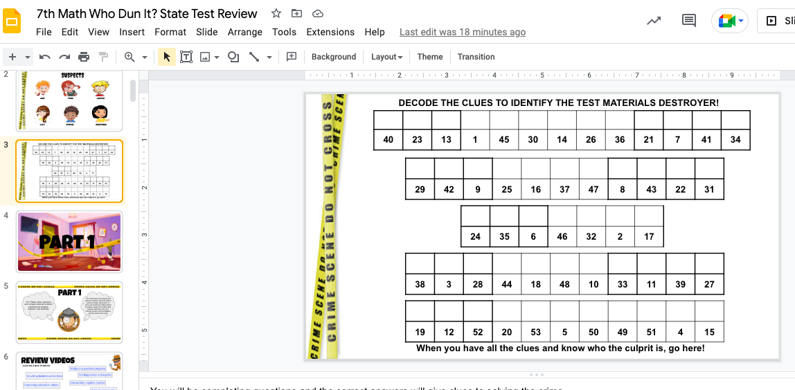 7th Math State Test Review (Oklahoma) - Pinball Challenge/Game (Copy ...