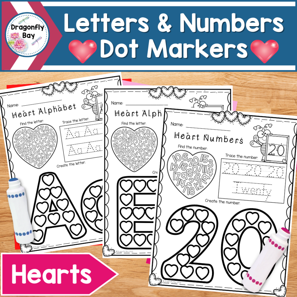 Valentines Day Heart Dot Marker Letters and Numbers 0 to 20 | Made By ...