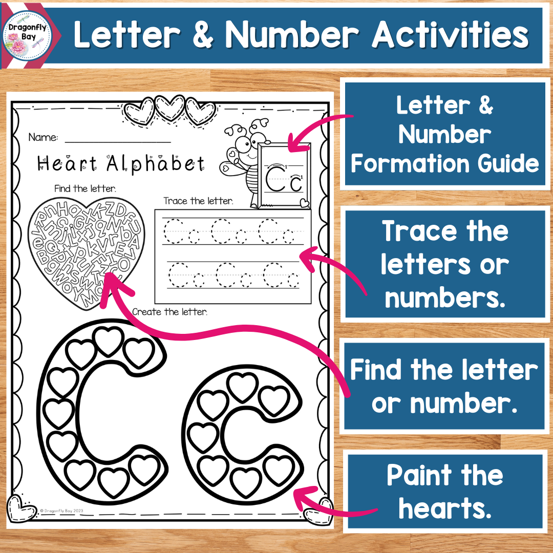 Valentines Day Heart Dot Marker Letters and Numbers 0 to 20 | Made By ...