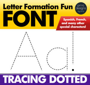 Letter Tracing Font - Letter Formation Font - DOTTED - Made By Teachers