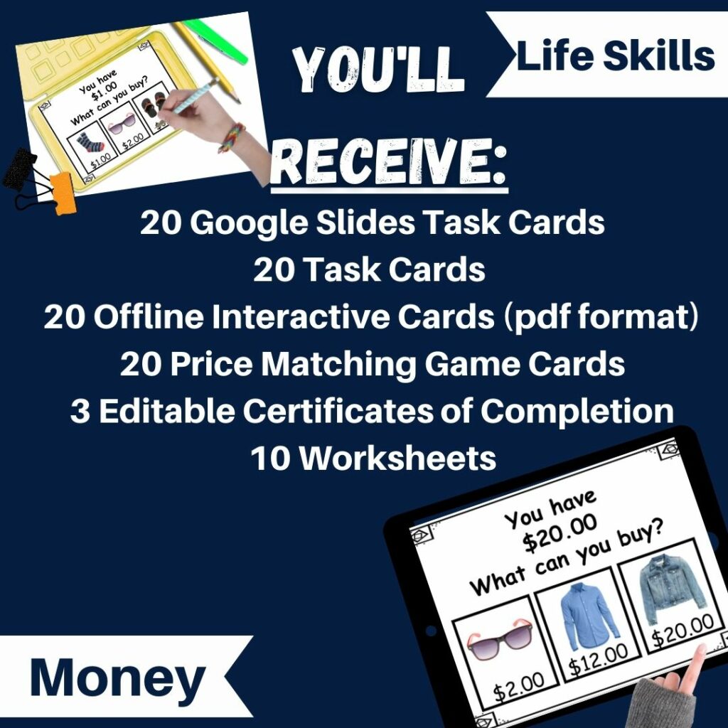 Counting Money: Clothing Store Life Work Skills PLUS Task Cards ...