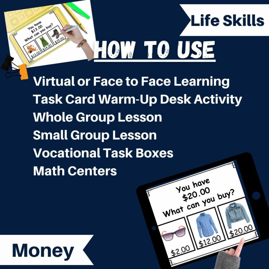Counting Money: Clothing Store Life Work Skills PLUS Task Cards ...