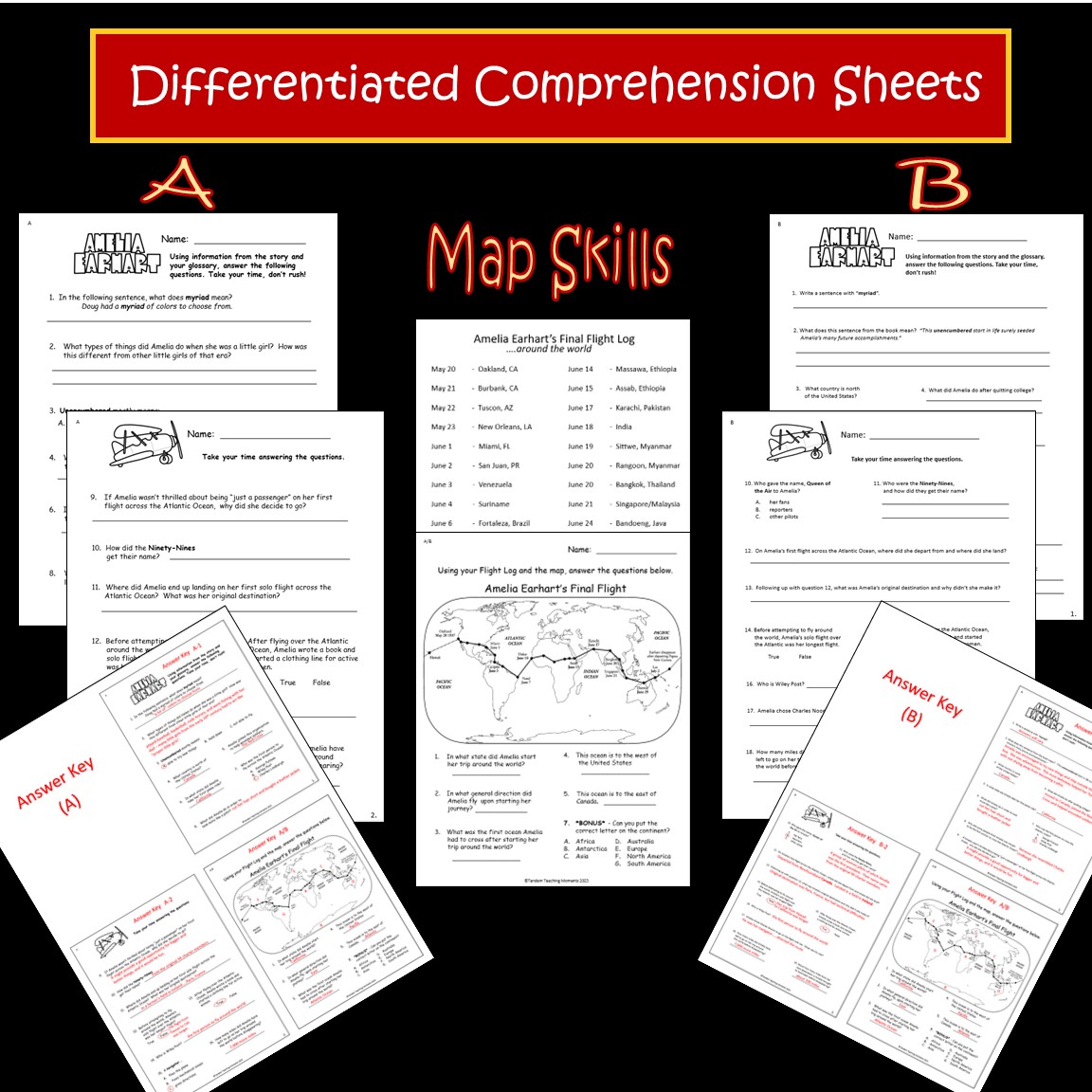 Amelia Earhart 4th-6th Teaching Video & Worksheets | Made By Teachers