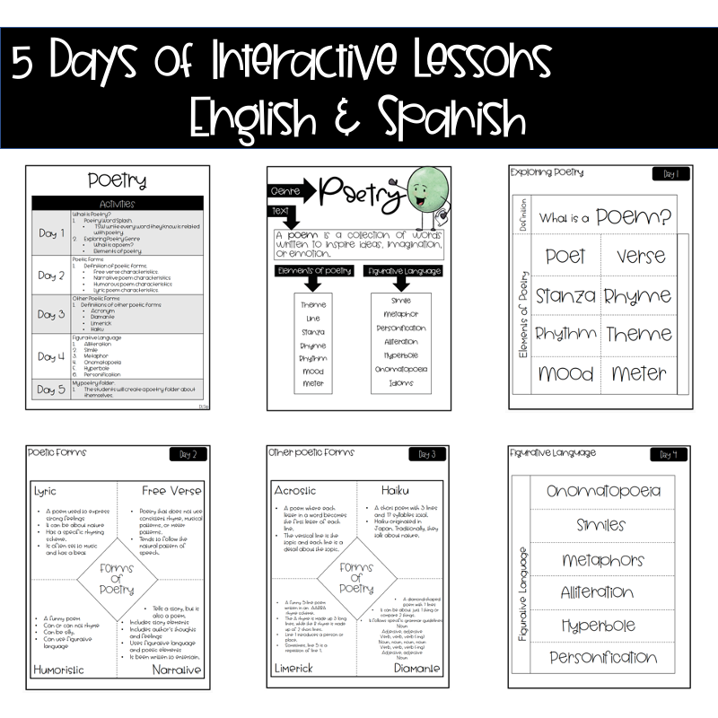 Spanish & English Poetry and Figurative Language | Made By Teachers