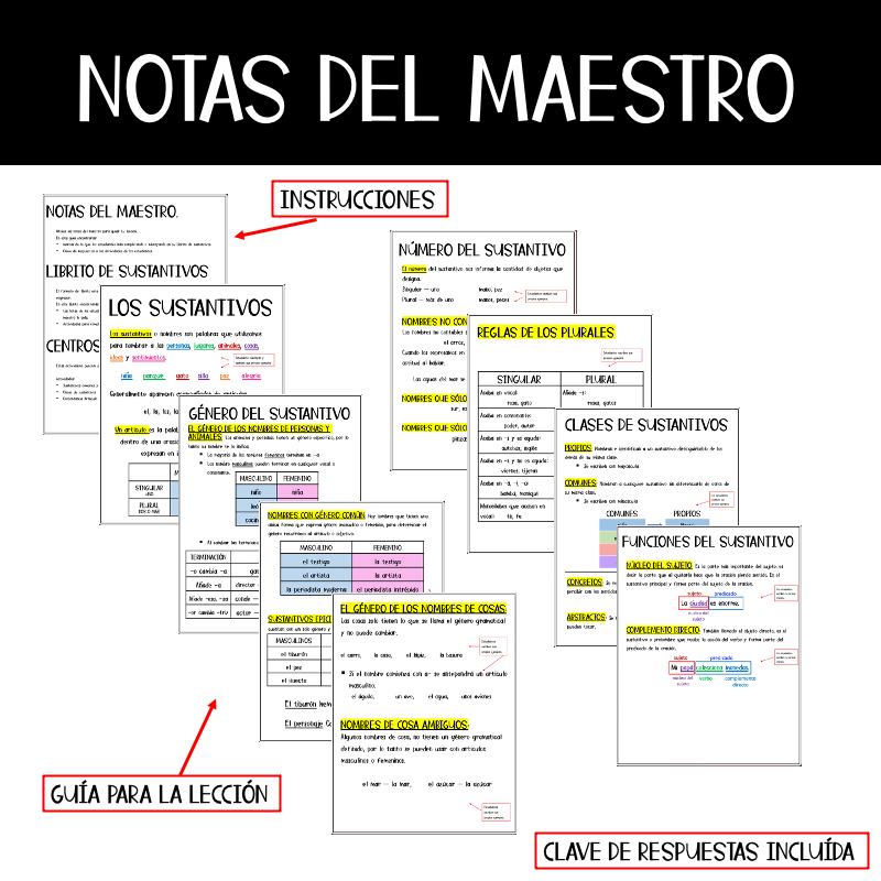Spanish Nouns / Sustantivos | Made By Teachers
