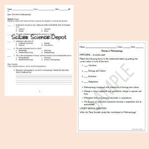 Introduction to Anthropology Assessment Packet | Made By Teachers