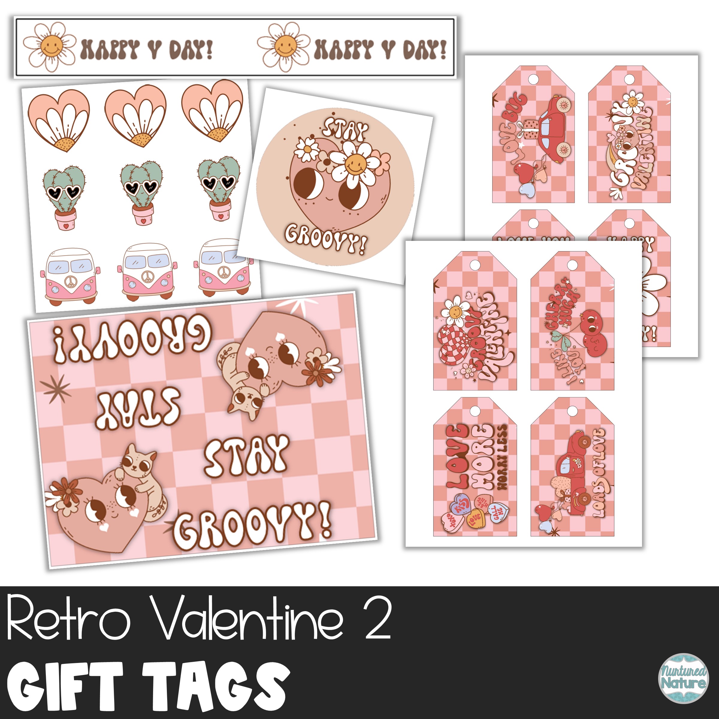 Retro Valentine’s Day Gift Tags for Student Gifts from Teacher 2 | Made ...