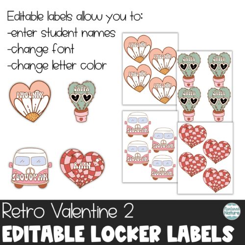 Groovy Retro Valentine Locker Labels - Editable Cubby Tags 2 | Made By ...