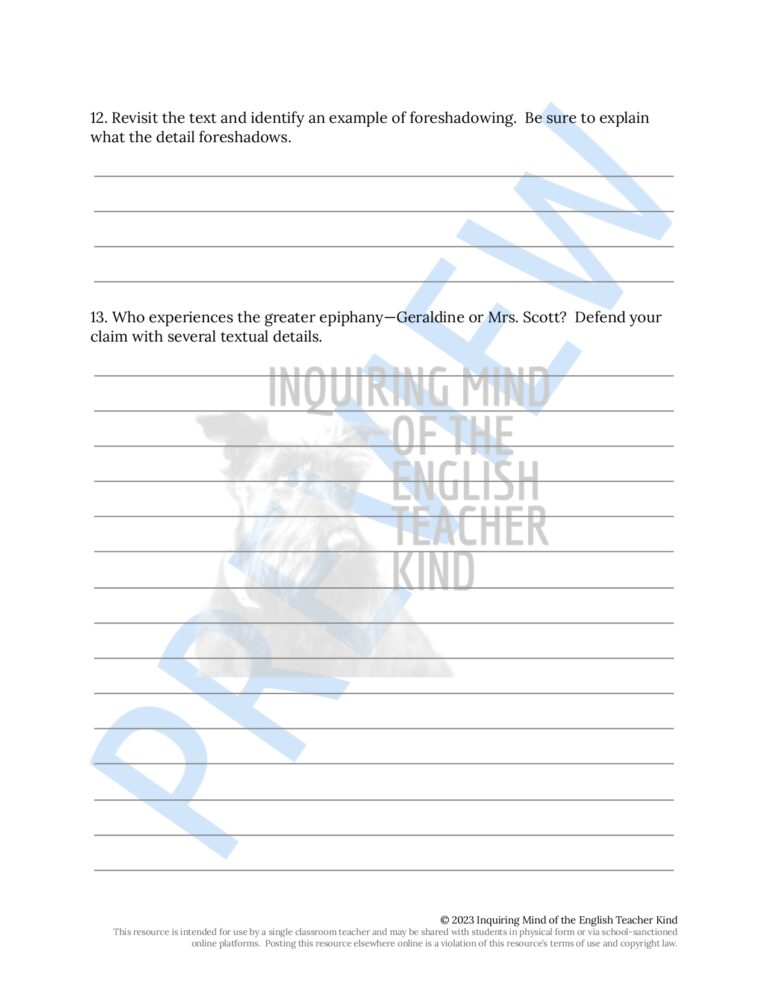 "Geraldine Moore the Poet" by Toni Cade Bambara Close Reading Questions ...