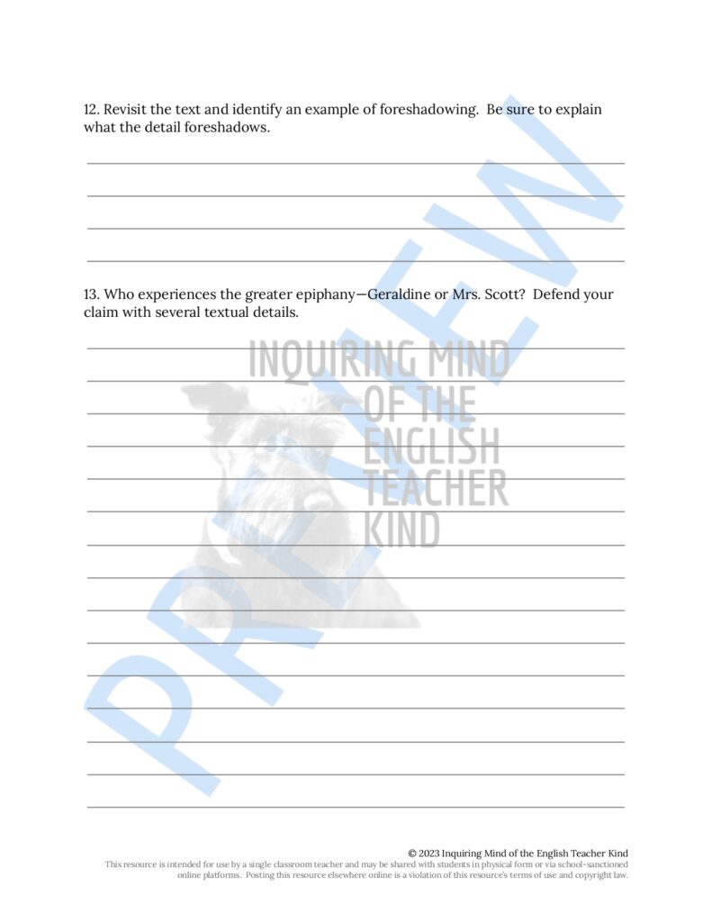 "Geraldine Moore the Poet" by Toni Cade Bambara Close Reading Questions ...