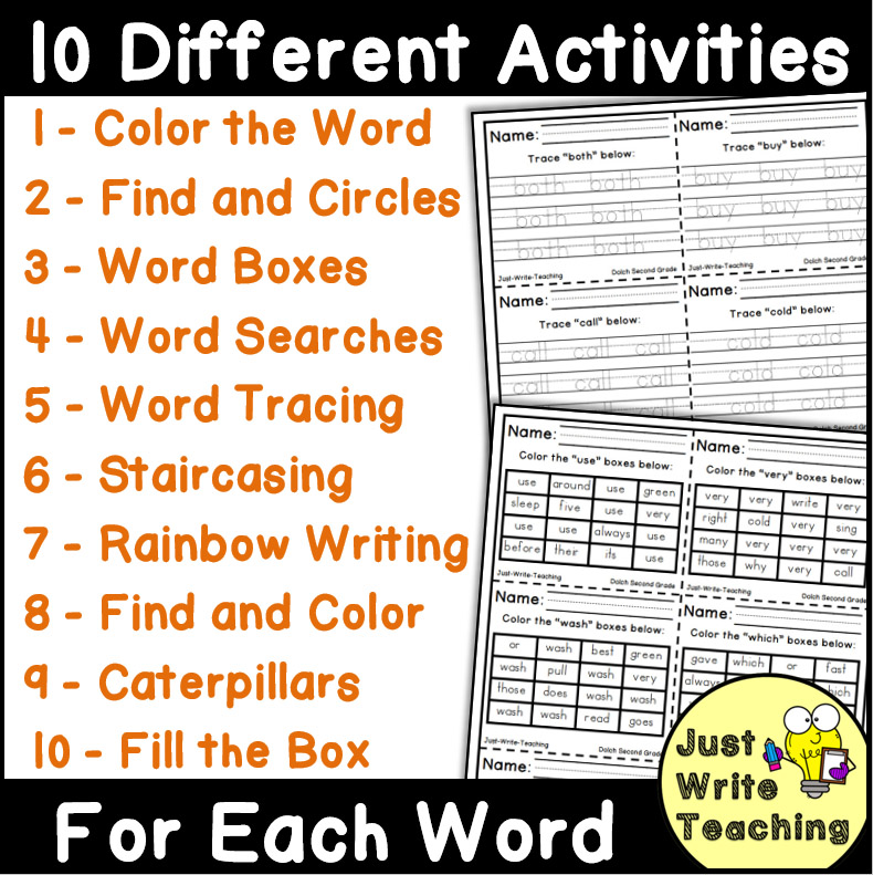 Second Grade Sight Word Task Cards | Made By Teachers