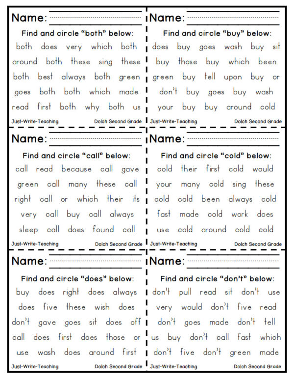 Second Grade Sight Word Task Cards | Made By Teachers
