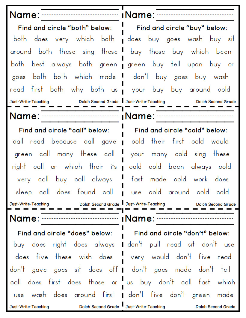 Second Grade Sight Word Task Cards | Made By Teachers