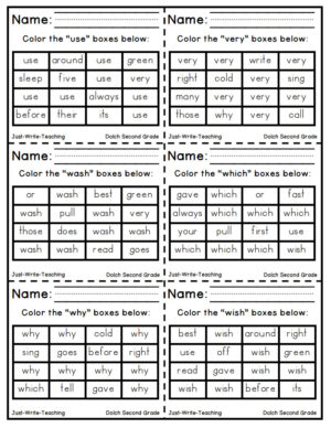 Second Grade Sight Word Task Cards | Made By Teachers