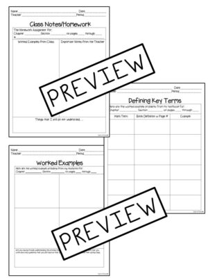 Note-Taking Templates for Math - Made By Teachers