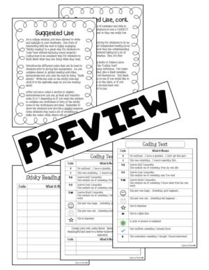 Sticky Reading and Coding Text | Made By Teachers