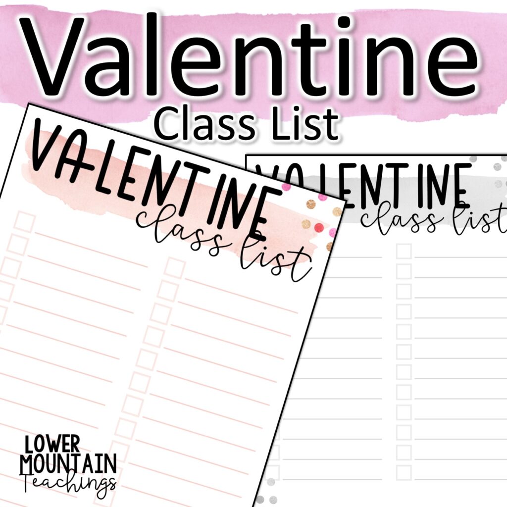 Valentines Day Class list Editable PowerPoint for Classroom Party ...