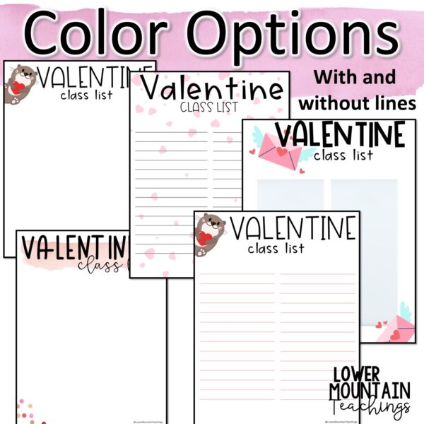 Valentines Day Class list Editable PowerPoint for Classroom Party ...